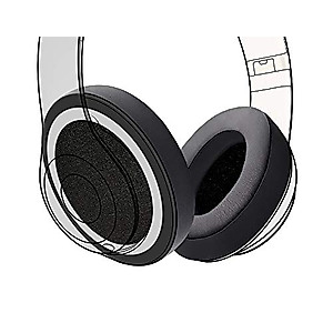 Earpadz Replacement for Beats Studio 3 and Studio 2 Ear Pads, Protein Leather Headphone Cushions (Midnight, Black, 1 Pair)