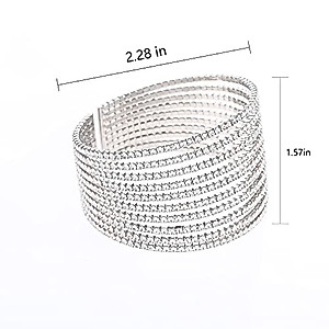 Sparkling Womens Crystal 10 Strand Rhinestone Bracelet