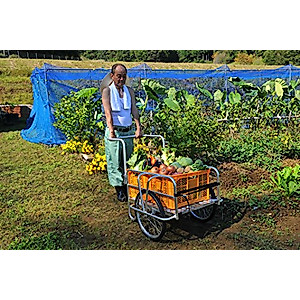 Living Out Folding Aluminum Rear Car, Compact Type, Folding Rear Car, Compact, Easy Storage, Agricultural Work, No Puncture Tires, Load Capacity 176.4 lbs (80 kg), Container Box