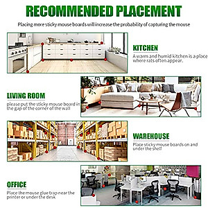 Mouse Traps, Humane Mouse Glue Trap, 10 PCS Rat/Mice Traps Sticky Pad Boards Strongly Adhesive Mouse Traps That Work No See Kill for House Indoor Outdoor Pet Safe