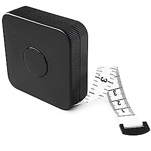 Perfect Measuring Tape - Extra Long (120 inch) Tailor's Flexible Measuring Tape. Retracting, Double Sided Tape - Inches to 120 and Metric to 3m (Model SR18) Black