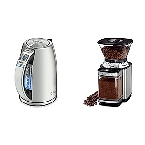 Electric Kettle by Cuisinart, 1.7-Liter Capacity, Cordless 1500-Watts for Fast Heat Up, Stay Cool Non-Slip Handle, Stainless Steel, CPK-17P1 & DBM-8 Supreme Grind Automatic Burr Mill