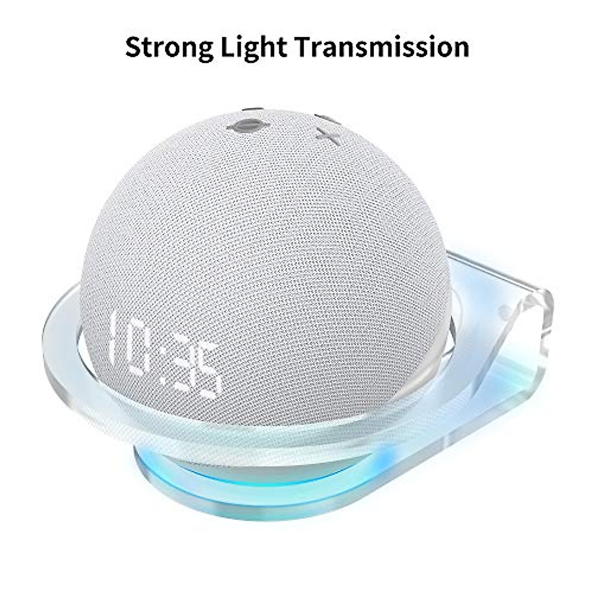 HomeMount Dot 4th Gen Wall Mount, Sturdy Clear Acrylic Wall Shelf Holder, Space Saving Solution Bracket for Dot 3 Dot 4 2Pack