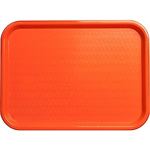 Carlisle FoodService Products CT121624 Café Standard Cafeteria / Fast Food Tray, 12" x 16", Orange