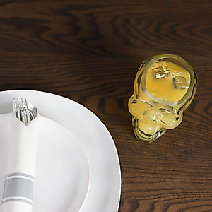 G Francis Crystal Skull Glasses Drinking Set - 2pk 350mL Skeleton Skull Shaped Unique Whiskey Glasses for Wine Cocktails and More