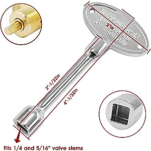 MENSI Universal Natural Propane Gas Control Valve Key for Fire Pit and Fireplace Chrome and Brass Coated Fit with 1/4" and 5/16" Stem Valve (3" Chrome Plating Key)