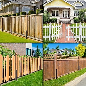 Fence Post Repair Stakes, Heavy Duty Steel Fence Post Anchor Ground Spike, for Repair Broken Wood Fence Post（1 Pack - 34.8in）