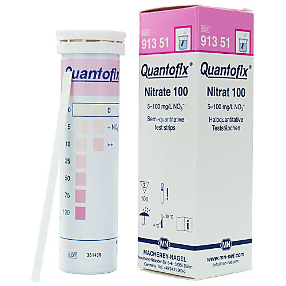 Macherey-Nagel, 91351, Quantofix Nitrate 100, Box of 100 Strips
