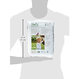 Naty by Nature Babycare Eco-Friendly Premium Disposable Diapers for Sensitive Skin, Size 6, 4 Packs of 18 (72 Count) (Chemical, Chlorine, Perfume Free)