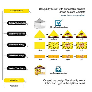 ABLEM8CANOPY Custom Canopy Tent 10x10 with Logo, Personalized Pop Up Canopy Tent with Optional Walls for Business Events, Trade Shows, Farmers Market, Roller Bag Included(Fresh Flower)