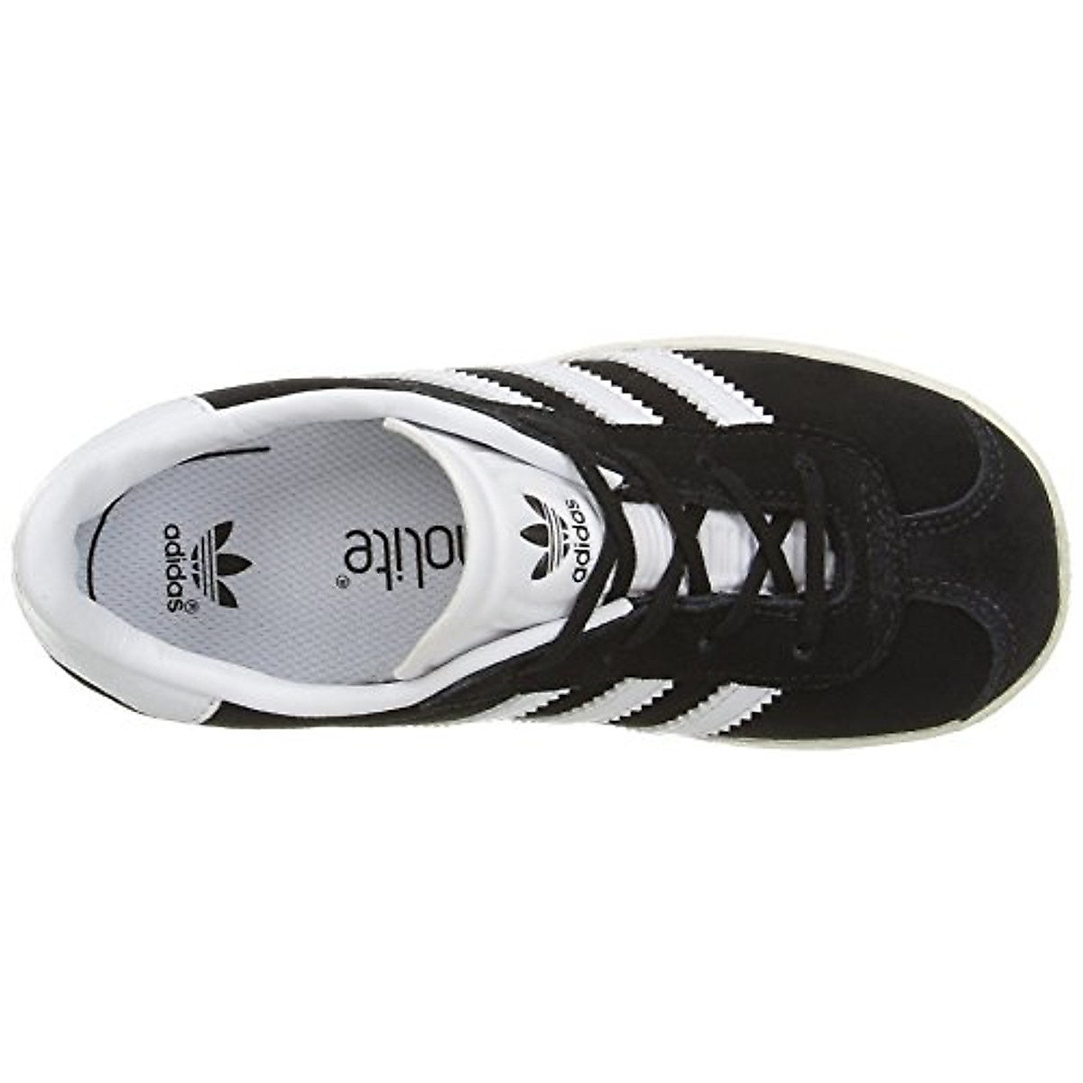 adidas Originals Unisex-Baby Gazelle Sneaker, Core Black/White/Gold Metallic, 6Toddler