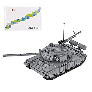 Topoo Tank Building Kit WW2 Military War Battle Tank Sets Army Vehicles Model - T-72 Russian Main Battle Tank, 776 PCS