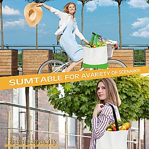 Epakh 12 Pack Canvas Tote Bags Bulk 18.5 x 15 Inch Reusable Grocery Bags Shopping Bags Tote Bag for Women Mother (Bright Color)