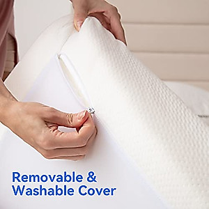 Erdoru 2 Inch Queen Size Mattress Topper with Removable Cover,8 Inch Memory Foam Mattress,2-in-1 Combination Mattress Topper in a Box,CertiPUR-US Certified,White