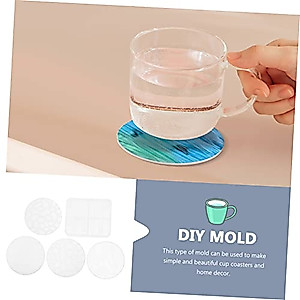 Didiseaon 1 Set Coaster Silicone Mold Resin Molds Crystal Tray Crystal Coasters Epoxy Molds Silicone Molds for Resin Round Silicone Casting Mold Coaster Mold DIY Accessories Handmade Mold