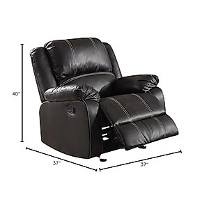 Acme Zuriel Faux Leather Rocker Recliner in Black
