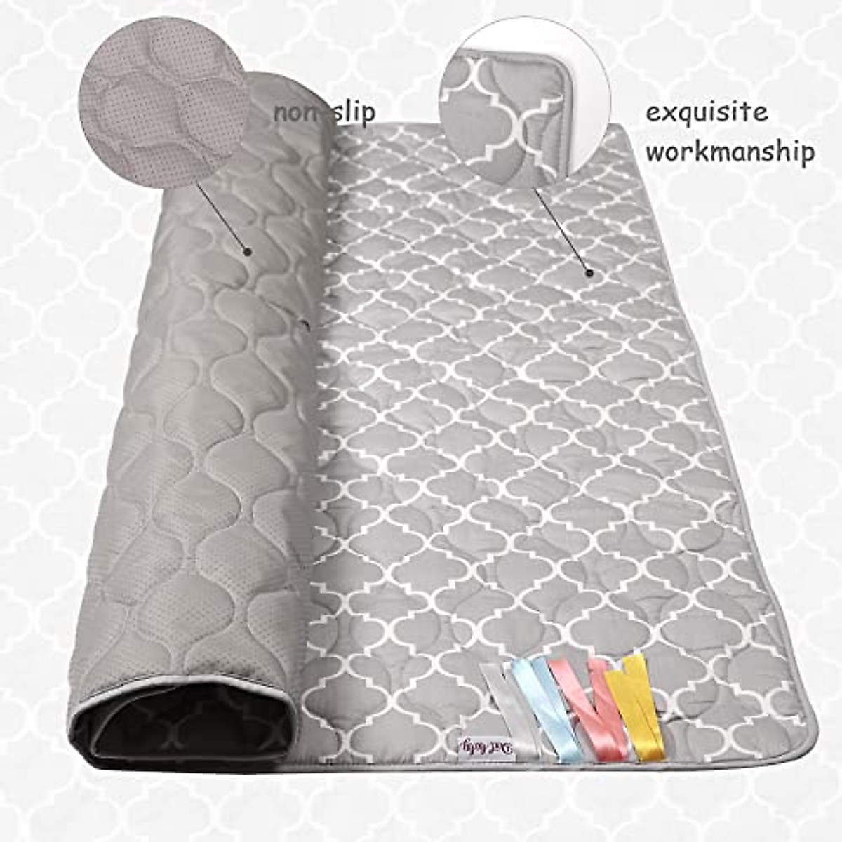 Dad-baby Playpen Mat 50x50 Play Mat for Playpen Baby Play Mats for Floor Fit for TODALE Baby Playpen,One-Piece Crawling Mat Non Slip Cushioned Baby Mats for Playing 50x50 Inches(Moroccan Gray)…