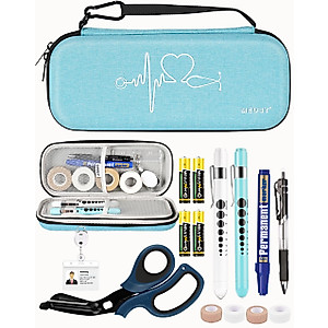MEUUT 15 pcs Stethoscope Case Kits, Perfect Nurse Gift Include Stethoscope Case, Penlights with Batteries, Medical Scissor, Bandage Wraps, Badge Holders for Nursing Student Essentials