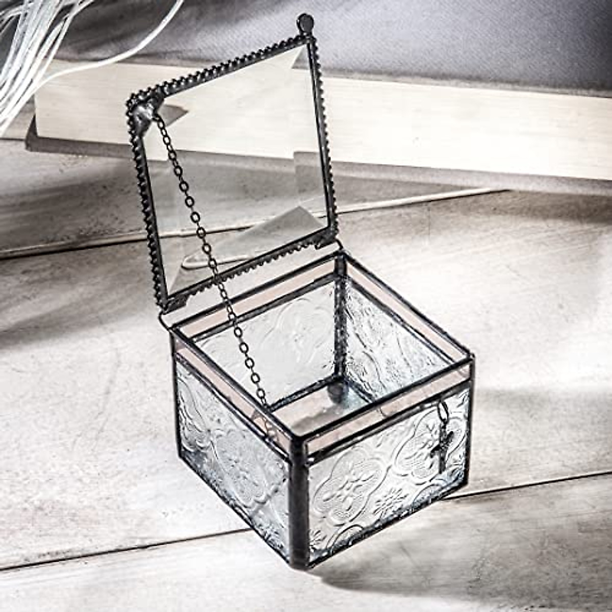 Confirmation Gift Personalized Keepsake Custom Engraved Vintage Stained Glass Jewelry Trinket Rosary Case J Devlin Box 631 EB221