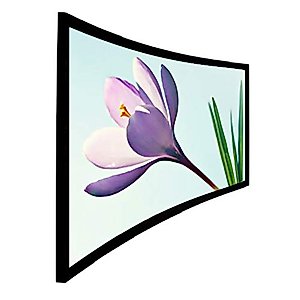 CHYSP 4K 16:9 White Woven Acoustic Transparent Customize HD 3D Curved Fixed Frame Projector Screen for Home Cinema Projection Screen (Size : 180 inch)