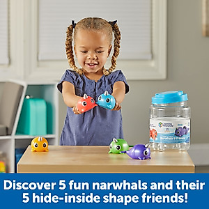 Learning Resources Snap-n-Learn Narwhals & Friends, 15 Pieces, Ages 18 Months+, Baby and Toddler Toys, Educational Toys, Color and Shape Recognition, Fine Motor Skills
