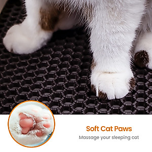 Conlun Cat Litter Mat Kitty Litter Trapping Mat 25” x15” Honeycomb Double Layer, Urine Waterproof, Easier to Clean, Litter Box Mat Scatter Control, Less Waste, Soft on Paws, Non-Slip