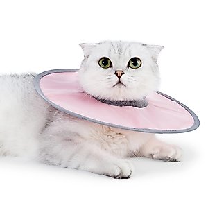 LAVVICHA Adjustable E Collar Cat Cone Collar Waterproof Lightweight Recovery Collar for Cats Small Dogs Kitten Puppy After Surgery Prevent Licking(Pink,M)