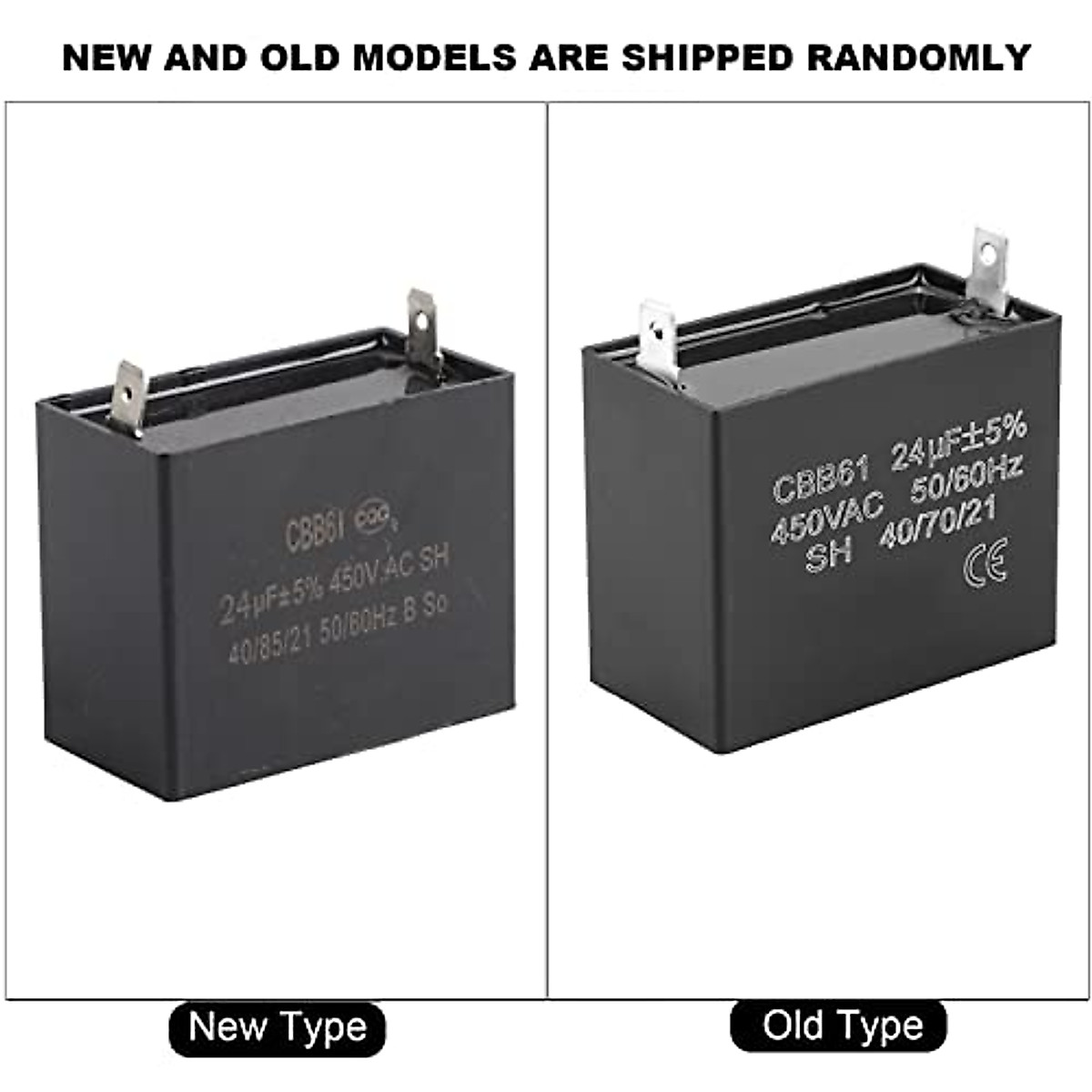 CBB61 Starting Run Capacitor Generator 450V AC 24uF 50/60Hz for 400/350/300/250VAC UL/RU Listed