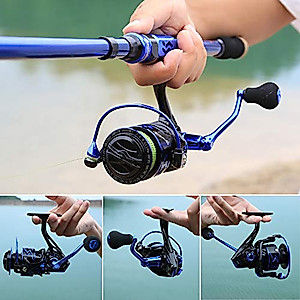 Sougayilang Spinning Reels Ultra-Weight, 6.2: 1 High Speed ​​Gear Ratio, Metal Frame and Rotor, 12 + 1 Shielded BB, Smooth Powerful Freshwater and Saltwater Spinning Fishing Reel(SD-3000-Blue)