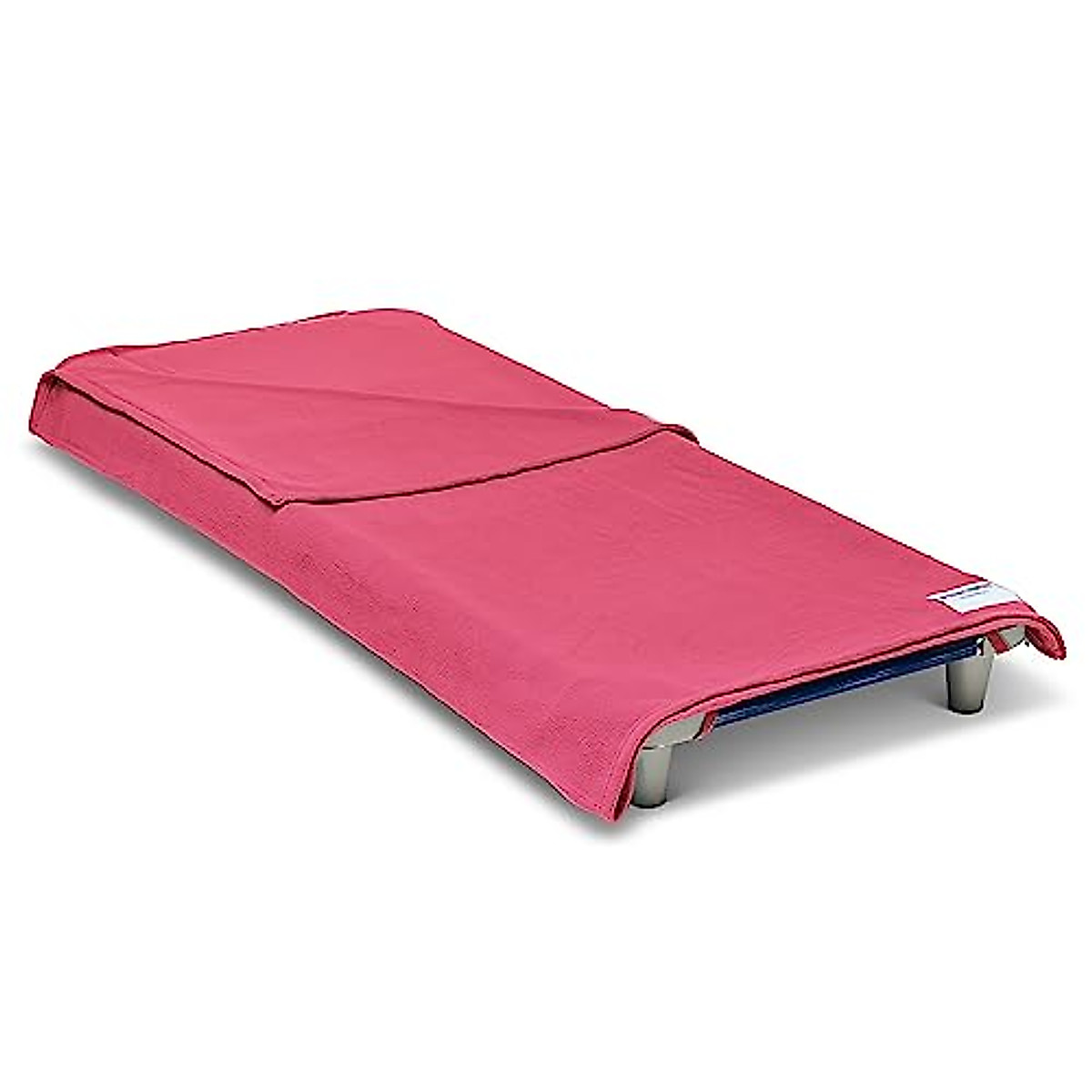 ROLLEE POLLEE Cot Blanket with Elastic Corner Straps for Preschool/Daycare, Super Soft, Fits Standard Size Mats and Cots, 50" x 55" (Pink, Single)