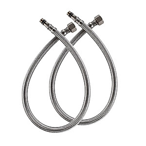 59" Extra Long Faucet Supply Lines Braided Stainless Steel Hose 3/8" Comp x M10 Male Connector Replacement Parts Hoses,Kitchen Bathroom Outdoor Faucet Sink Basin Water Hose,2 Pcs