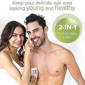 Eye Gel with Hyaluronic Acid, Reduce Dark Circles, Puffiness and Eye Bags. Anti Wrinkle Under Eye Treatment, Hydrating Gel with Collagen, Aloe and Vitamin E, Anti Aging Cream for Men & Women