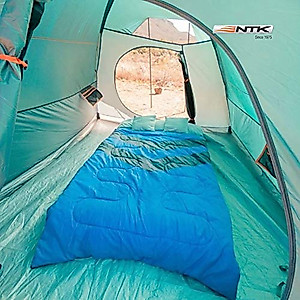 NTK KUPLE Double 2 in 1 Sleeping Bag with 2 Pillows and a Carrying Bag with Compressor Straps for Camping, Backpacking, Hiking. (Blue)