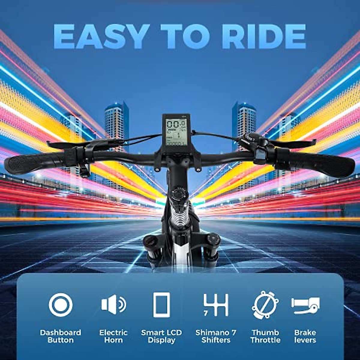 SAMEBIKE 750W Electric Bikes for Adults Up to 65 Miles EBike 4.0" Fat Tire Electric Bike 27 Mph Moped Electric Mountain Bike with 48V 13Ah Battery, Shimano 7 Speed, USB Display