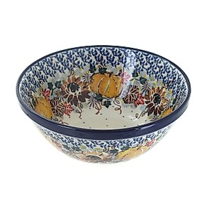 Blue Rose Polish Pottery Harvest Bounty Cereal/Soup Bowl