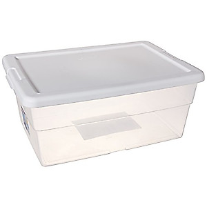 Sterilite? 16 Quart Basic Clear Storage Box with White Lid