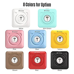 BISOFICE A6 Mini Pocket Printer HD 304DPI Wireless BT Thermal Printer Picture Photo Receipt Paper Printer Sticker AR Photo Function Inkless Printing Compatible with Android iOS Smartphone Windows