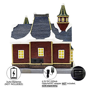 MOMENTS IN TIME Resin Christmas Village Building, Breakfast Nook with LED Lights and Christmas Music - Battery Operated (not Included) (Optional 4.5V Adapter not Included)