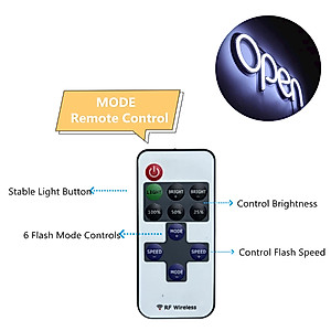 LED Open Sign,16x6 inch Open Sign for Business,With multiple flashing modes, Ideal for Restaurant, Bar, Salon and More,24V/1A Power Supply，with Open/Close Sign (white)