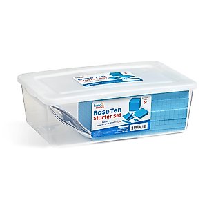 hand2mind Blue Plastic Base Ten Blocks Complete Set, Place Value Blocks, Counting Cubes for Kids Math, Base Ten Blocks Classroom Set, Math Blocks Kindergarten, Base 10 Math Manipulatives (Set of 322)