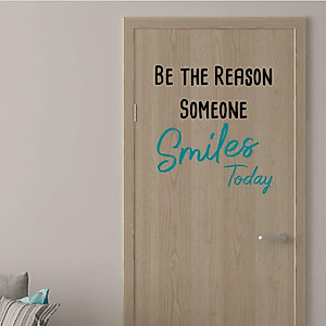 Be The Reason Someone Smiles Today-Inspirational Quotes Wall Decals-Vinyl Stickers for Bedroom Living Room School Office Home Decor
