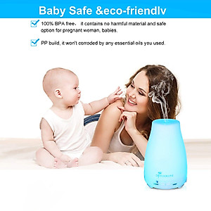 Diffuserlove 2 Pack 200ml Essential Oil Diffuser Ultrasonic Aromatherapy Diffuser Cool Mist Humidifiers with 7 Color LED Lights & Waterless Auto Shut-Off for Home Office Kitchen Bedroom