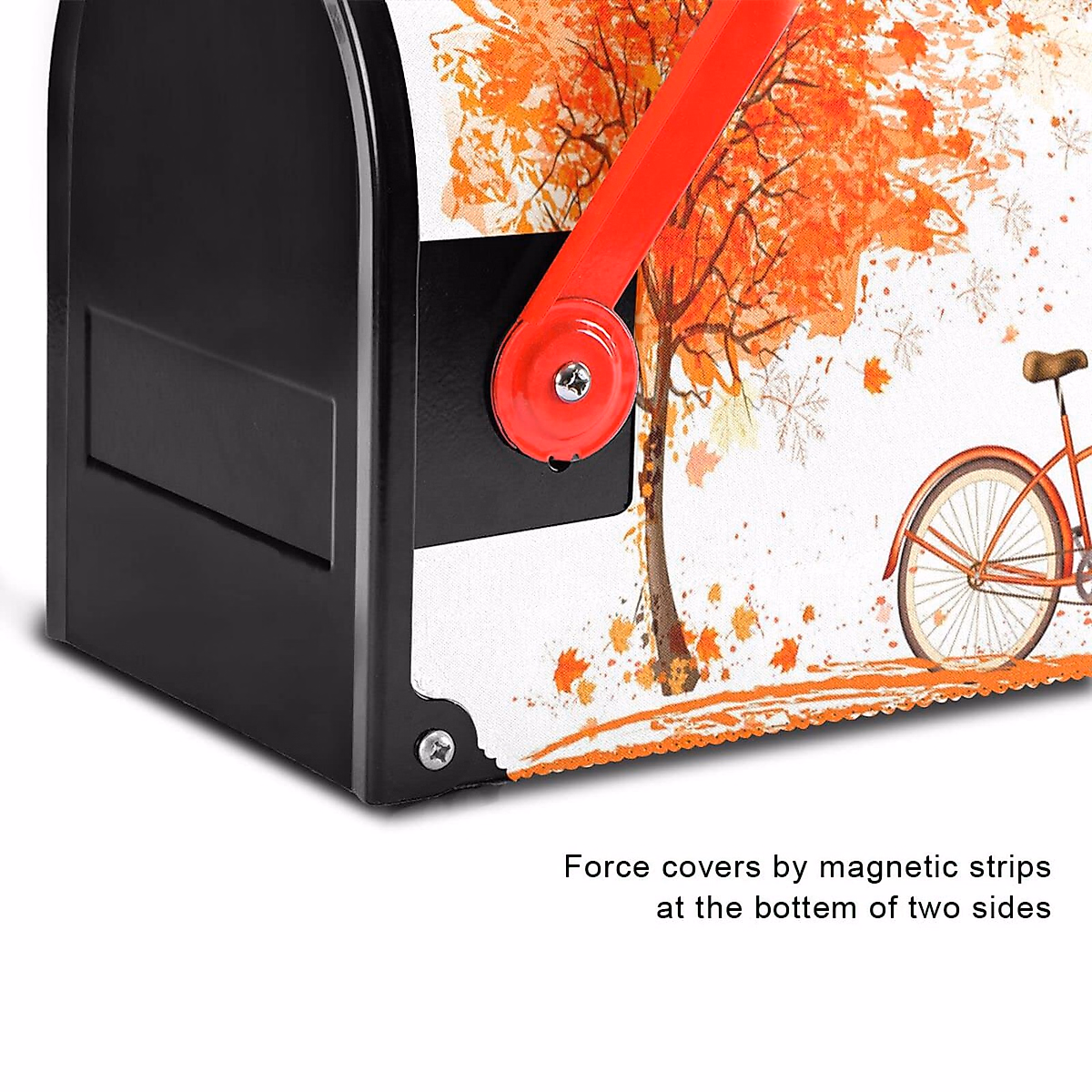 Vdsrup Maple Fall Autumn Mailbox Covers Magnetic Leaf Tree Bicycle Mailbox Cover Wraps Standard Size 18" X 20.7" Post Letter Box Cover Garden Decorations