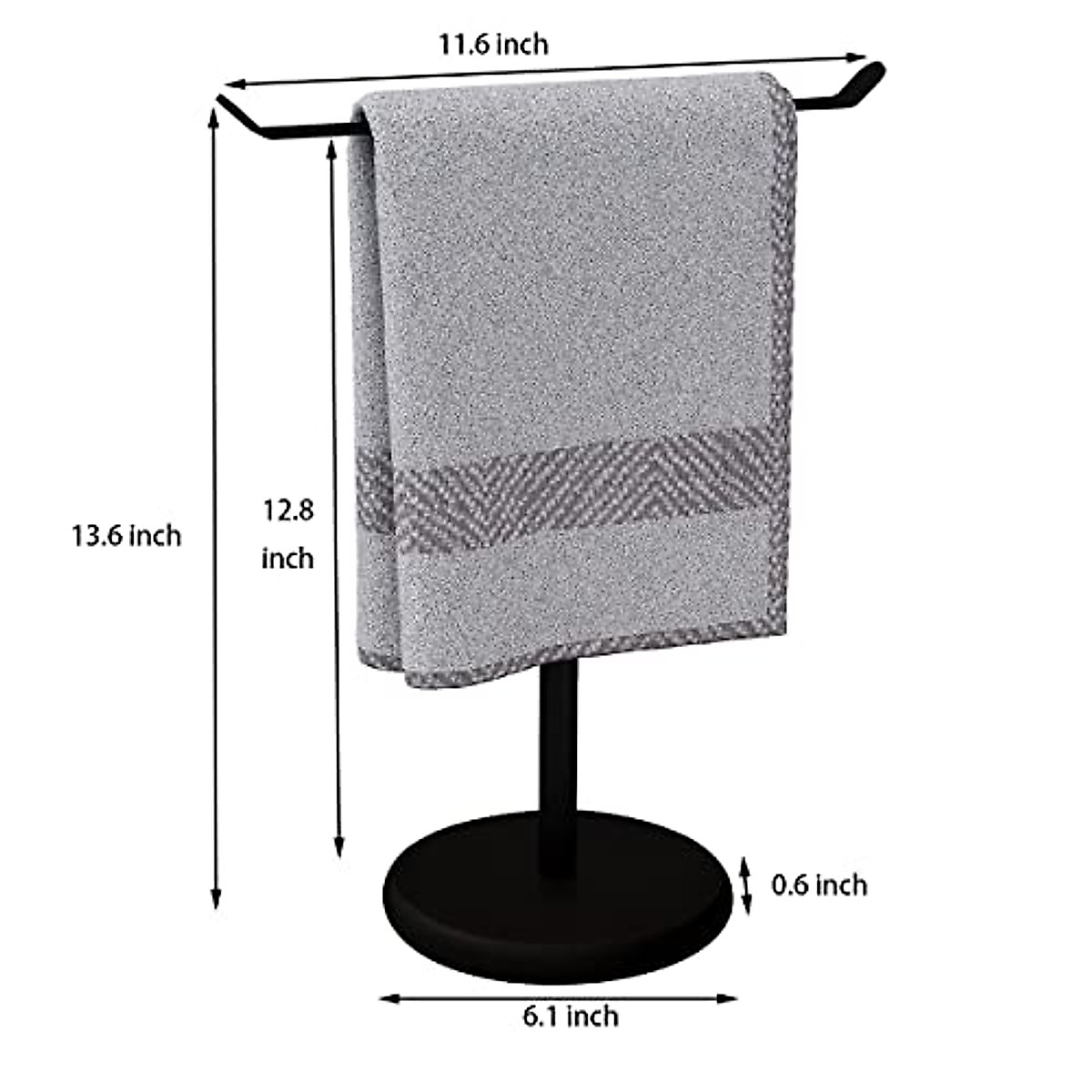 Bathroom Hand Towel Holder,Yelinkws T-Shape Hand Towel Rack, Hand Towel Stand with Wood Base,Freestanding Towel Racks for Bathroom,Kitchen