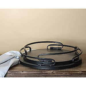 Foreside Home & Garden Metal 14 x 14 inch Round Decorative Tray, Small