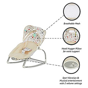 Dream On Me We Rock Infant Rocker IIPerfect to Calm Baby, Comfy Time, White