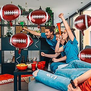 durony 12 Pieces 18 inches Football Balloons Football Themed Party Decorations Foil Mylar Rugby Ball Balloons for Birthday Sports Graduation Party