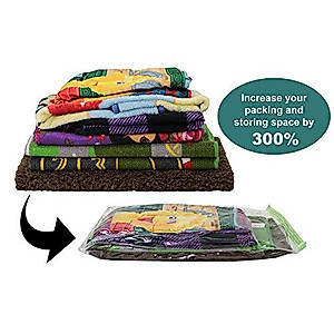 Acrodo Compression Bags for Travel, Packing Organizers Space Saver Packing Bags, No Vacuum 10-pack of 5 Large & 5 Jumbo Clothes Compression Bag, Suitcase Storage & Travel Storage Bags for Clothes