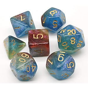 DND Dice Polyhedral 7-Die Dice Set for D&D Dungeons & Dragons Role Playing Gaming Ocean dice