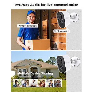 Security Cameras Wireless Outdoor for Home Surveillance, 1080P Spotlight Camera Color Night Vision, PIR Motion Detection, Lifetime Free Cloud Storage